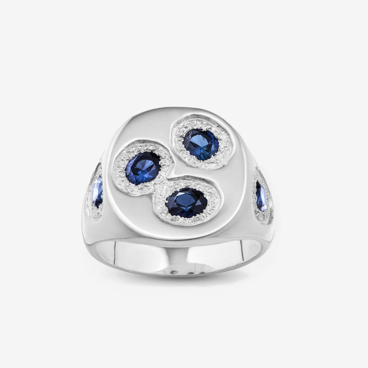 Oval Chloroplast Signet in Blue - Bleue Burnham | Afura Store