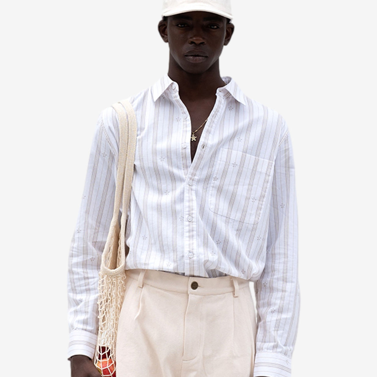 Lemon Pattern Shirt in Beige - Bram's Fruit | Afura Store