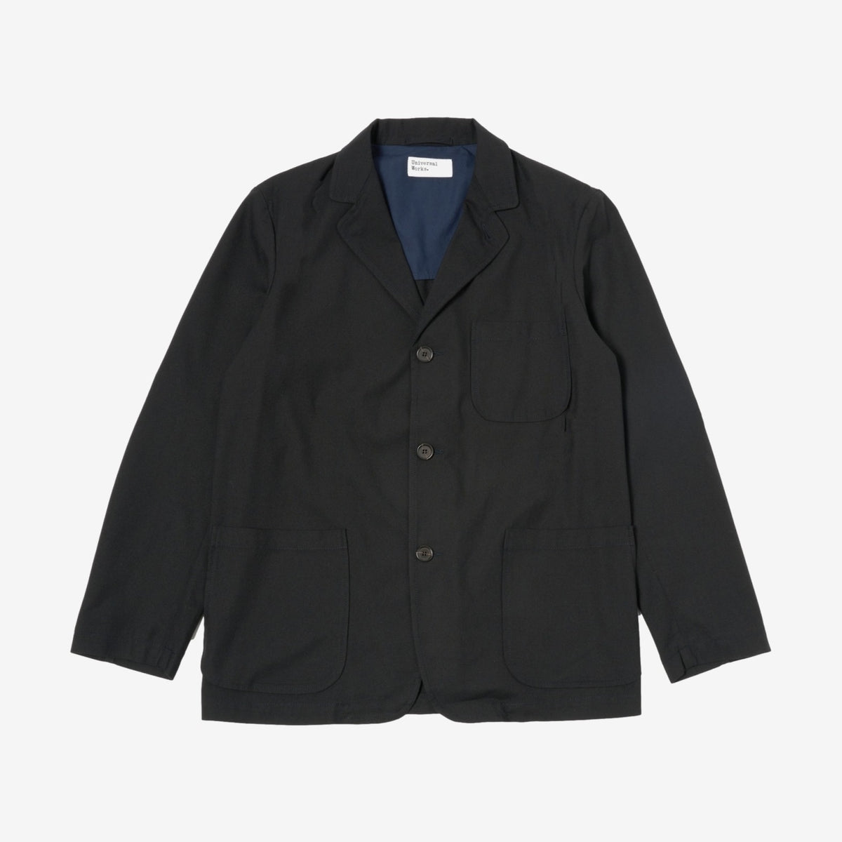 Three Button Jacket in Black - Universal Works | Afura Store
